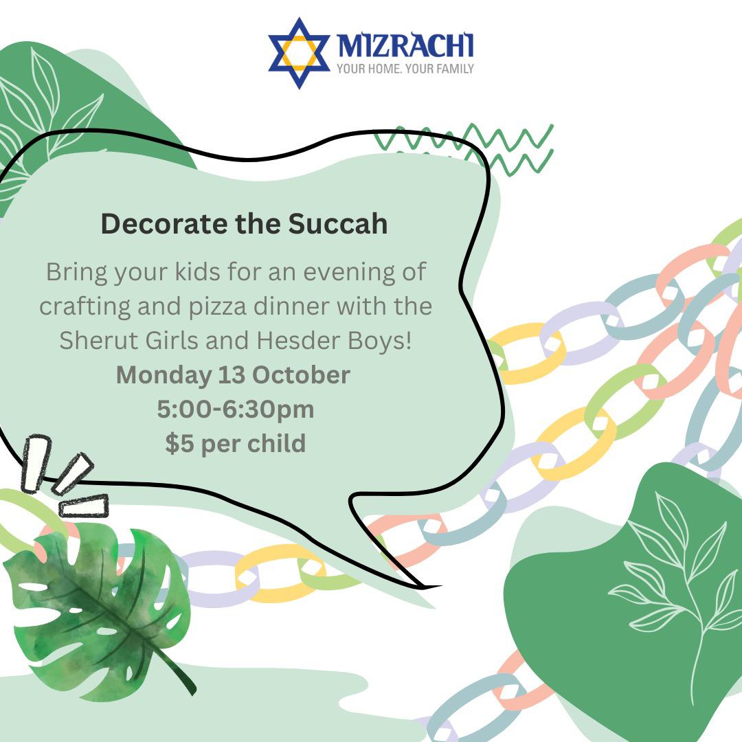 DECORATE THE SUCCAH - Mizrachi